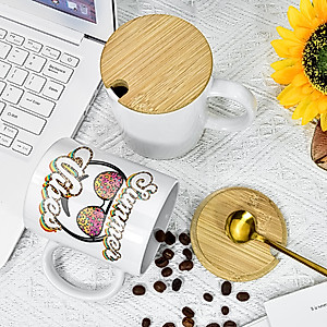 AGH 16pcs 11 Oz Sublimation Mugs Blank, White Coffee Ceramic Mugs Bulk, Plain Mug Cups for Sublimation with Bamboo Lids and Stainless Steel Spoon For Coffee, Soup, Tea, Milk, Latte, Hot Cocoa