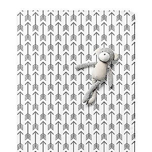 Crib Sheets for boy Girl - 100% Cotton Fitted Crib Sheet Set - Perfect for Baby Boys, Fits Standard Toddler Mattress (Gray Arrows)