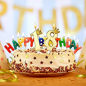 3.9inch Birthday Number Candle, Large 3D Number Birthday Candles for Cake with Glitter Crown Decor Cake Topper Candle for Wedding Ceremony Anniversary Festival Party (Gold, 9)