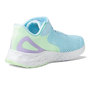 New Balance Boy's Fresh Foam Arishi V4 Hook and Loop Running Shoe, Bleach Blue/Green Aura/Lilac Glo, 2 X-Wide Little Kid
