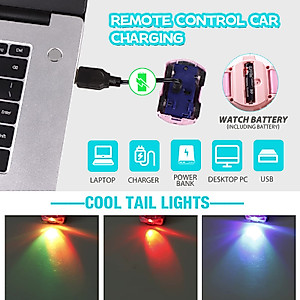 Fanxbox Mini Watch Remote Control Car Toy, 2.4 GHz Watch Remote Control Car for Kids Watch Cars Toy Gift for Boys and Girls(Pink)