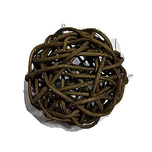 Bag of Brown Natural Wicker 4" dia Twig Orbs Balls - Bag of 9