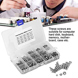 Screw 480Pcs M2/M3/M4 Stainless Steel Screw Machine Screws Set Screws&Bolts for Laptop/Phone/PC/Hard Disk/Keyboard Fasteners tornillos