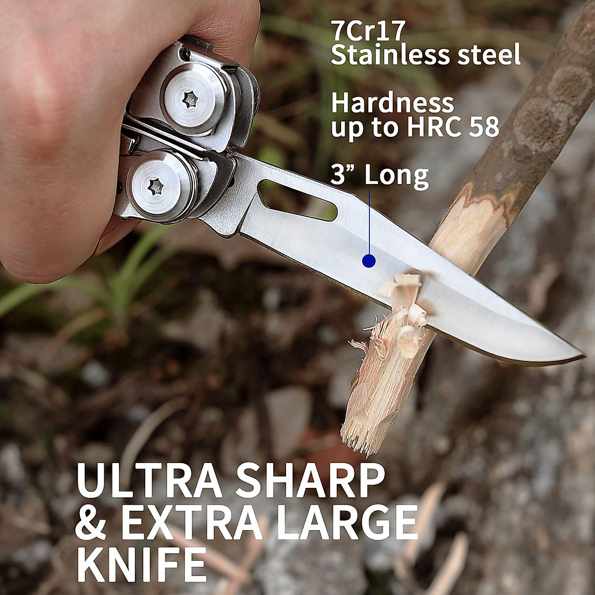 ROCKTOL Multitool, 29-in-1 Multitool Pliers with Replaceable Wire Cutters and Saw, Heavy-duty Stainless Steel Multi-tool Set and Nylon Sheath for Camping Survival multi tool for Man