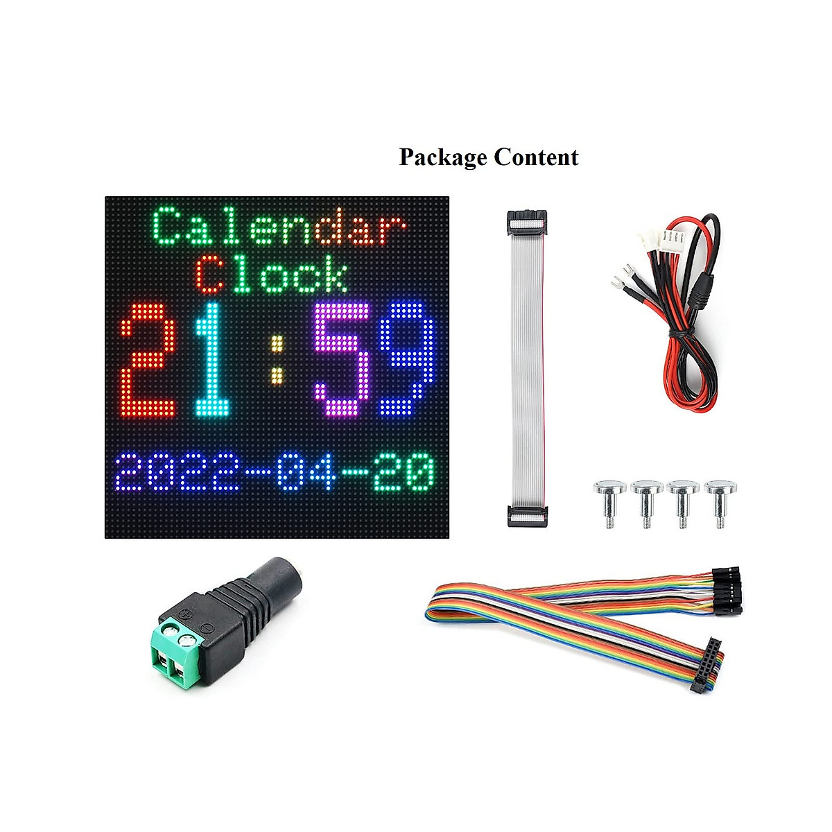 waveshare 64×64 Pixels RGB Full-Color LED Matrix Panel Display 3mm Pitch LED Module Compatible with Arduino,4096 Individual RGB LEDs,Adjustable Brightness