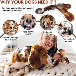 MOXIKIA Puppy Dog Chew Toy,Dog Bone for Aggressive Chewers,Bacon Flavor,Indestructible Tough Puppies Dog Toys,Teeth Cleaning and Training Puppy Supplies,Dog Chew Stick for Small Breed