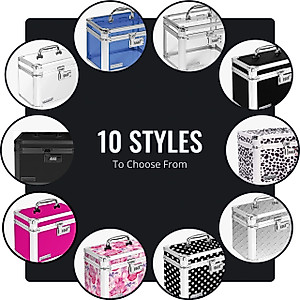 Vaultz Combination Lock Box - Pack of 1 - 10 x 7.25 x 7.75 Inch Standard Safe with Key and Combo Lock for Important Documents, Medicine & Money - BLACK