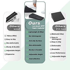 Slant Board 3pcs 12''Squat Wedge Calf Stretcher for Physical Therapy Equipment Plantar Fasciitis,Heel, Foot Stretching, Shin Splint, and Calf Stretch Wedge Improve Lower Leg