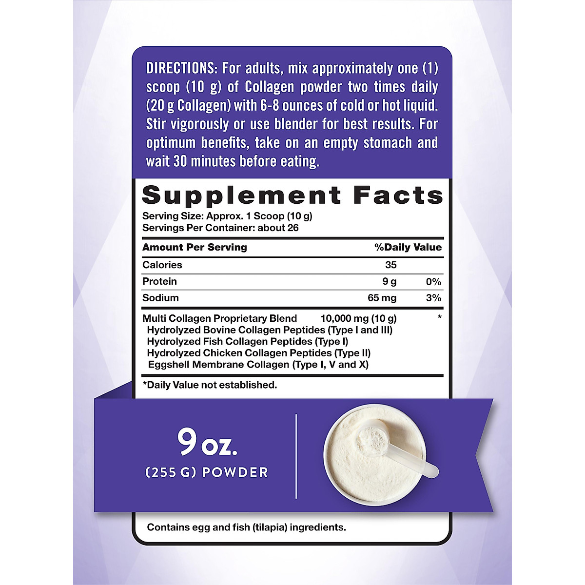 Nature's Truth Multi Collagen Powder | 9 oz | Type I, II, III, V, X | Hydrolyzed Collagen Peptide Protein Powder | Keto and Paleo Friendly | Unflavored | Gluten Free