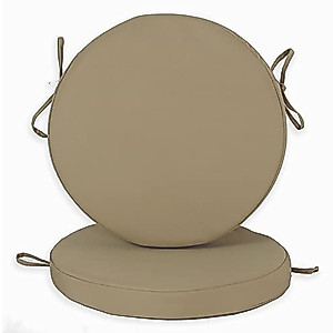 Loveboat Outdoor Bistro Chair Cushion Water Resistant Round Bar Stool Cushion 15 in Taupe