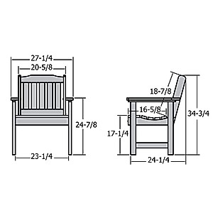 Highwood AD-CHGL1-ACE Lehigh Garden Chair, Weathered Acorn