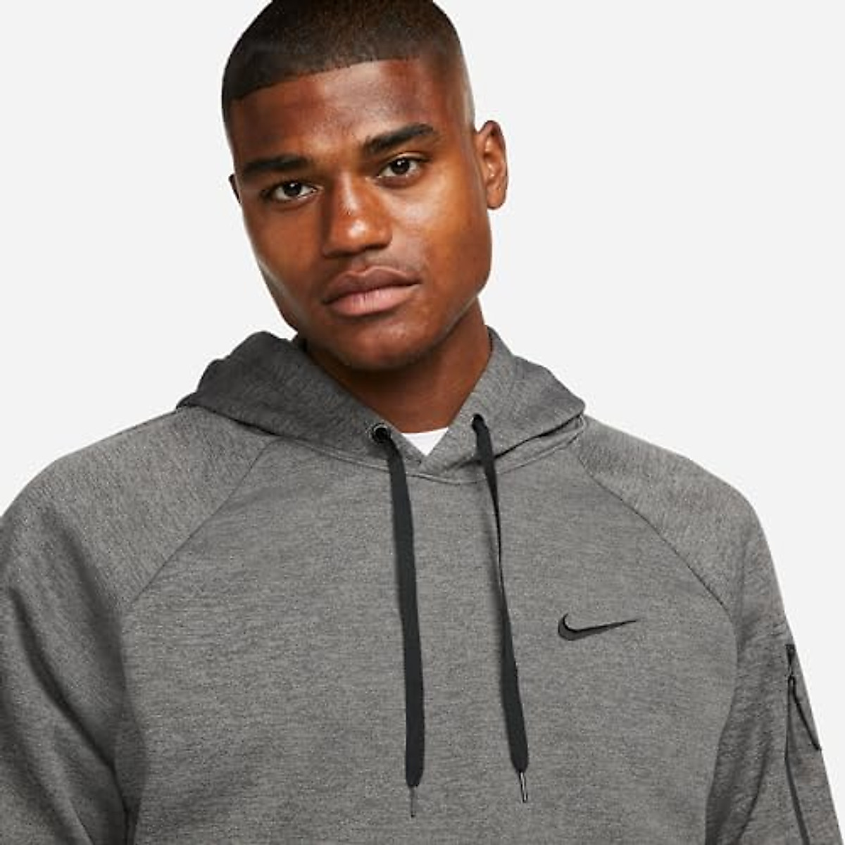 Nike Men's Therma Hooded Fitness Pullover, Charcoal Heathr/Dark Smoke Grey/Black