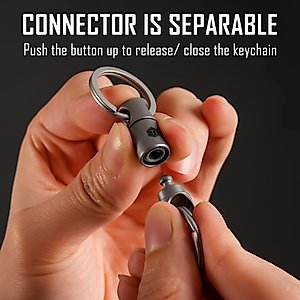 KeyUnity KA24 Detachable Key Ring Connector, Double-end Swivel Keychain Titanium Rotatable Key Organizer Linker for Carabine