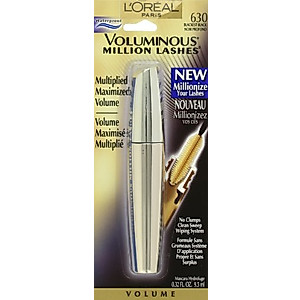 L’Oreal Paris Makeup Voluminous Million Lashes Mascara, Volumizing Collagen Infused Eye Makeup, Amplifying Mascara Brush, Waterproof, Blackest Black, 0.32 Fl Oz., 1 Count