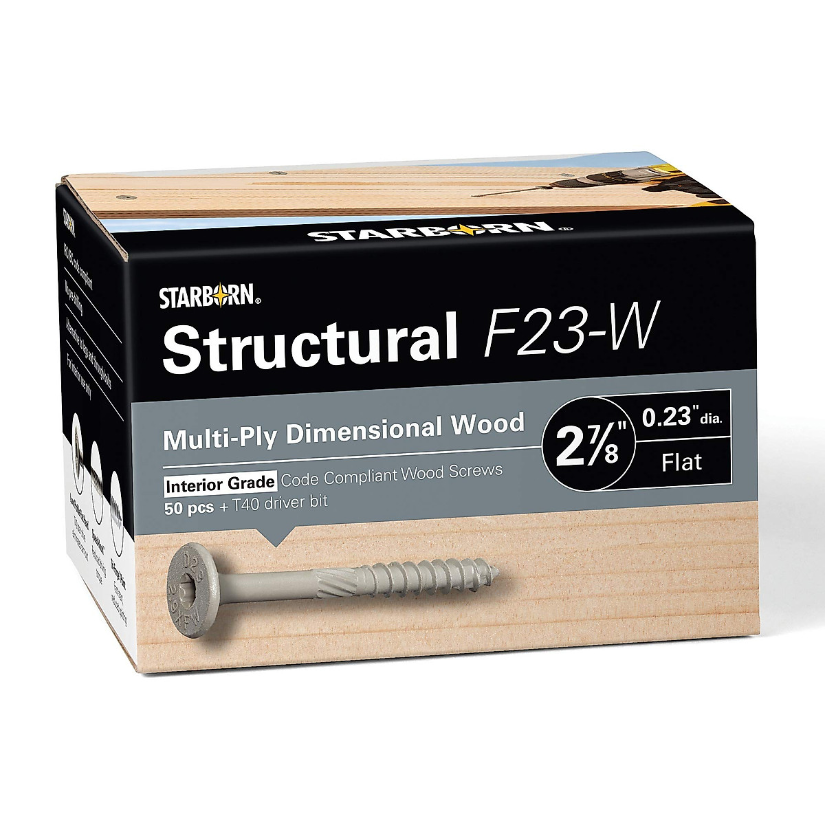 Starborn Structural F23-W Multi-Ply Dimensional Wood Screw - Pack of 50-2-7/8"