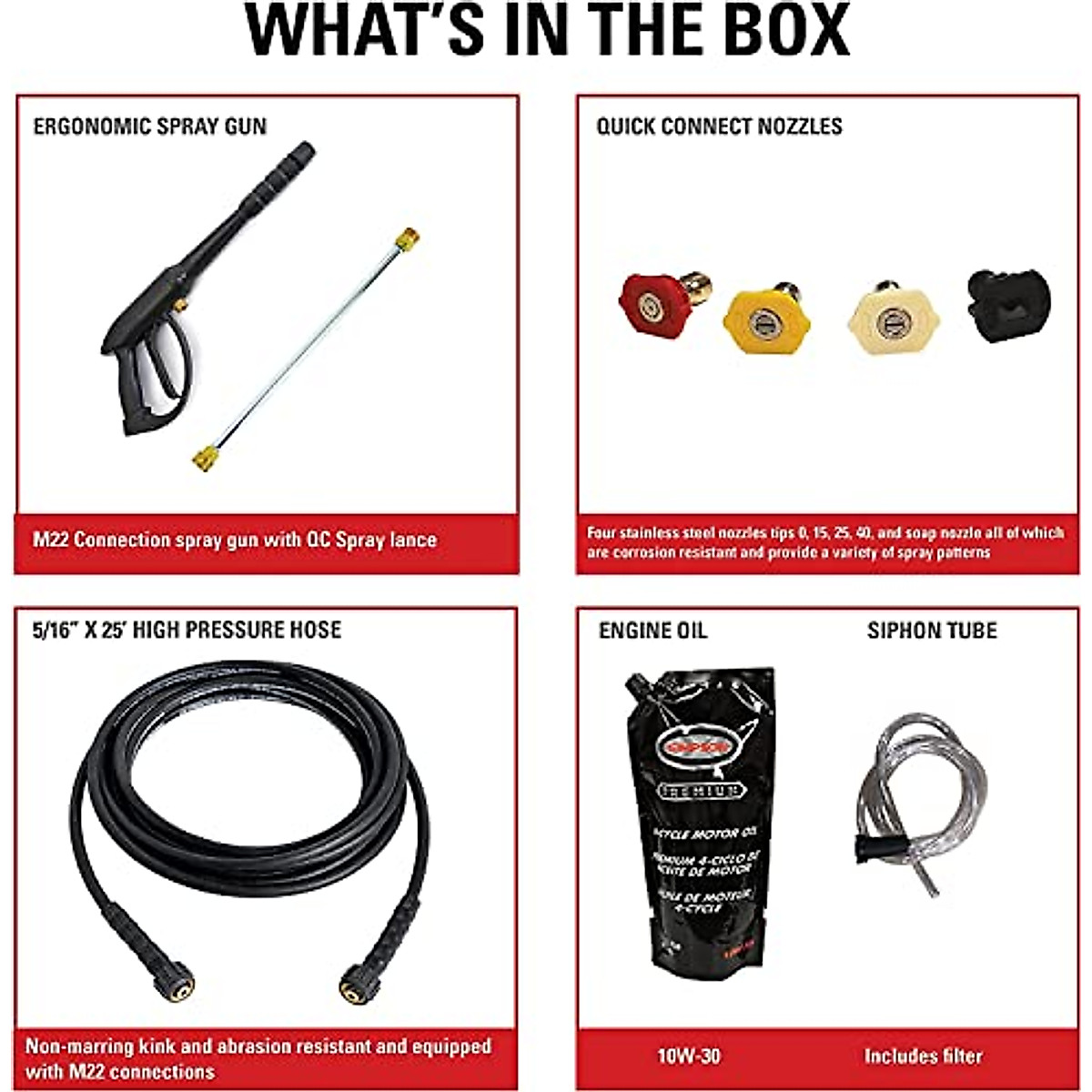 SIMPSON Cleaning CM61083 Clean Machine 3400 PSI Gas Pressure Washer, 2.5 GPM, CRX Engine, Includes Spray Gun and Wand, 4 QC Nozzle Tips, 5/16-in. x 25-ft. MorFlex Hose