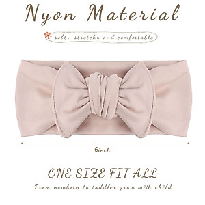 VOBOBE 10 PCS Baby Nylon Headbands Hairbands Hair Bow Elastics Handmade Hair Accessories for Baby Girls Newborn Infant Toddlers Kids (Solid color)