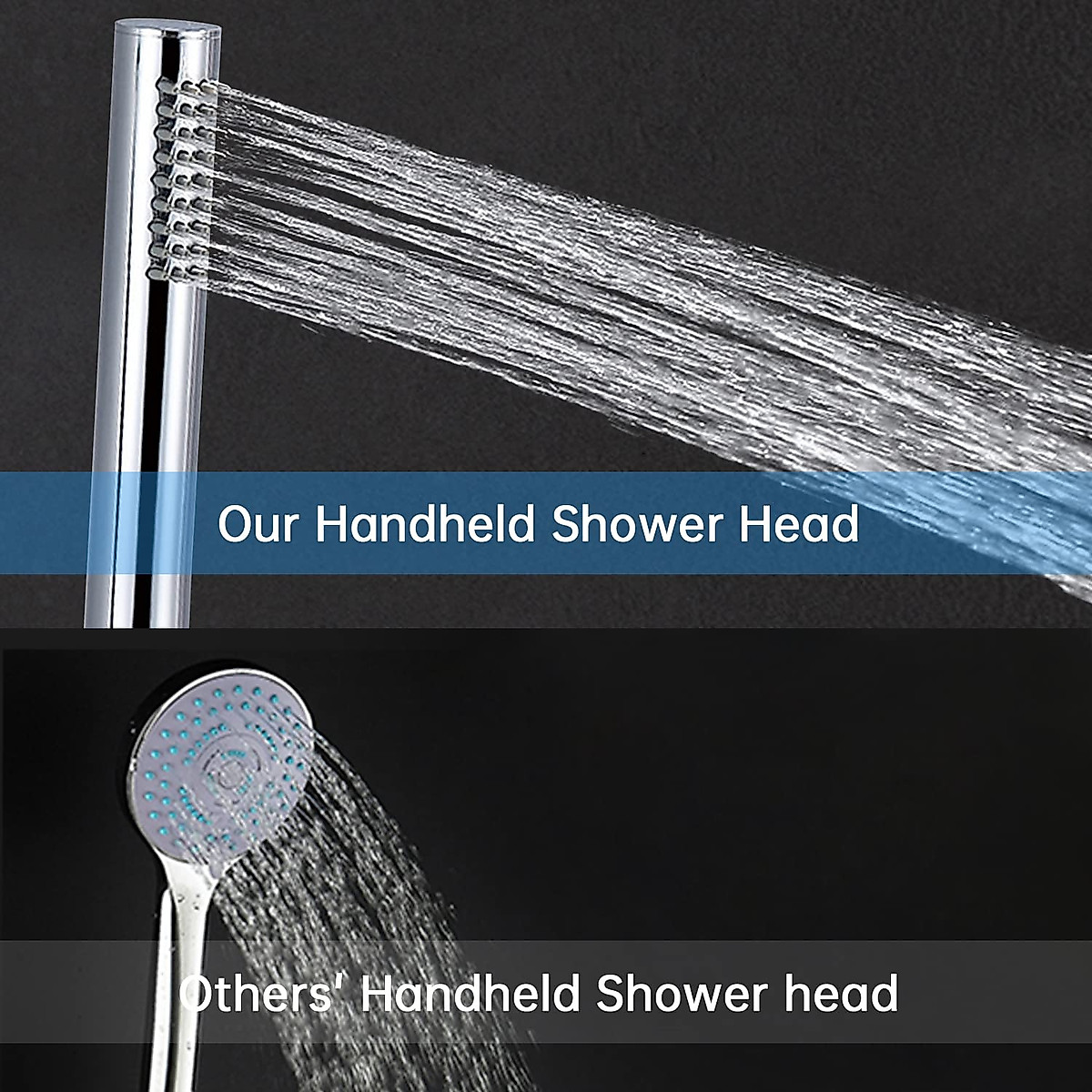 G-Promise All Metal Dual Shower Head Combo | 8" Rainfall Shower Head, Handheld Shower Wand | Smooth 3-way Diverter | with Adjustable Extender - An Upgrade of Shower Experience (Polished Chrome)
