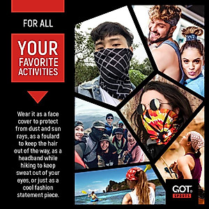 GOT Sports Tube Bandana - Neck Gaiter for Women & Men, Face Mask, Neck Wrap, Head Scarf, Curly Hair Sleep Protection - Breathable, Lightweight Microfiber (Black Paisley)