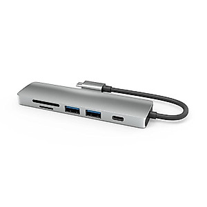 6 in 1 USB C Hub Type C to HDMI + 2X USB3.0 + PD + TF + SD Adapter