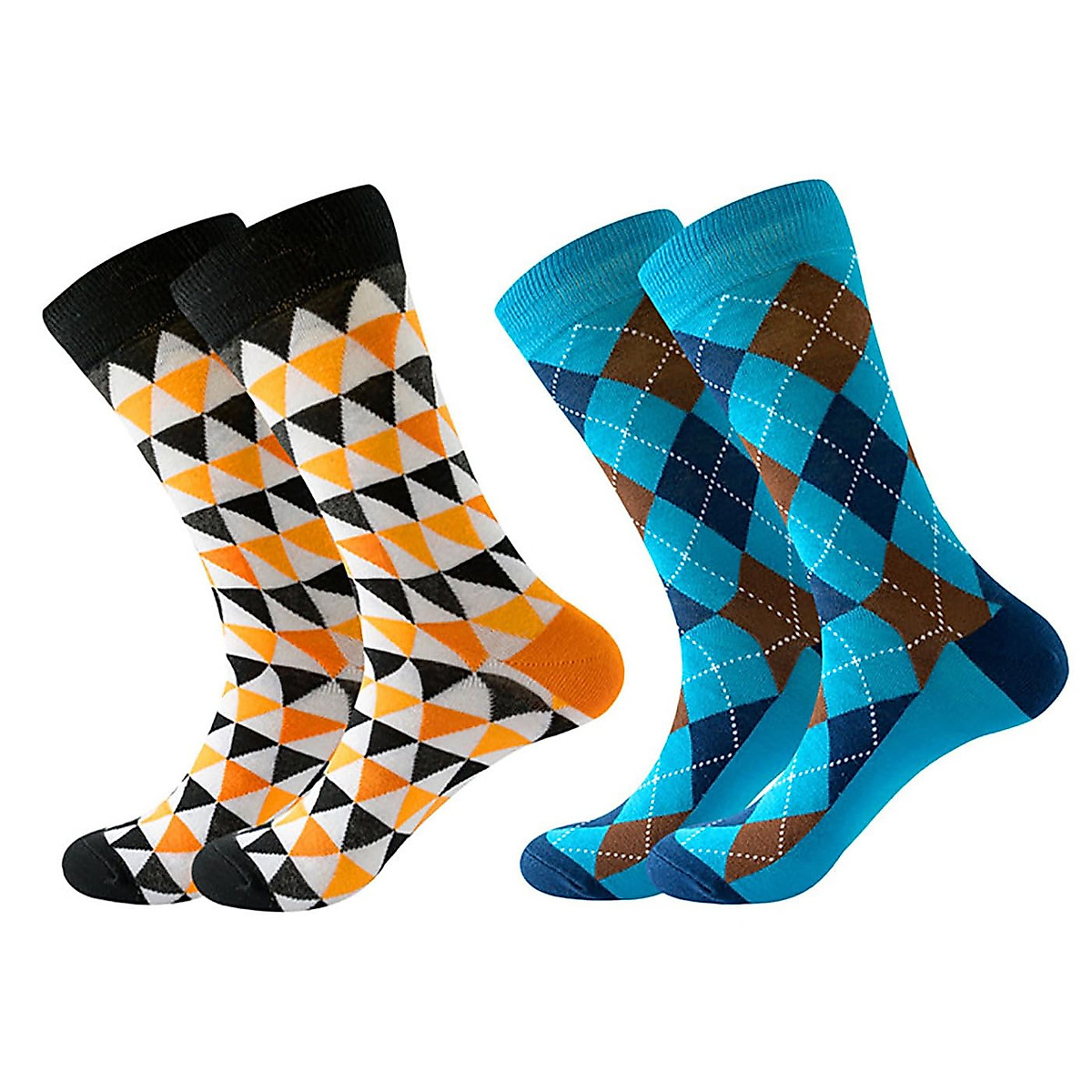 Santimon Dress Funny Novelty Breathable Athletic Cool Colorful Socks Casual Cushioned Crew Calf Socks For Men Yellow-Green 1 Pack