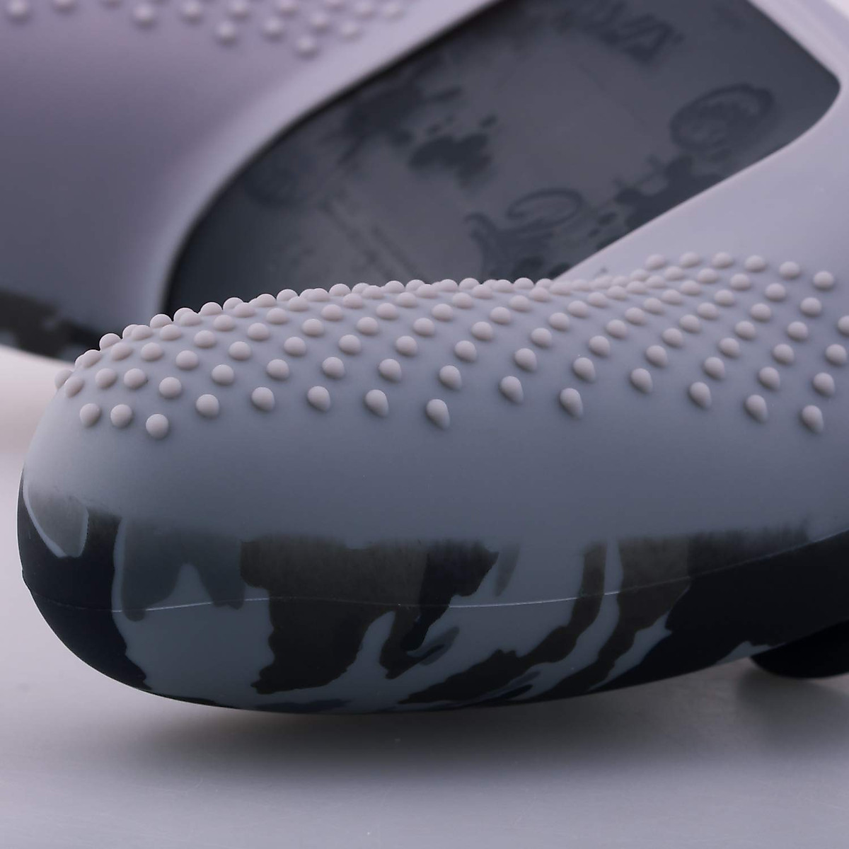 YoRHa Studded Silicone Transfer Print Cover Skin Case ONLY for Nitendo Official Switch Pro Controller x 1(Camouflage Grey) with Pro Thumb Grips x 8