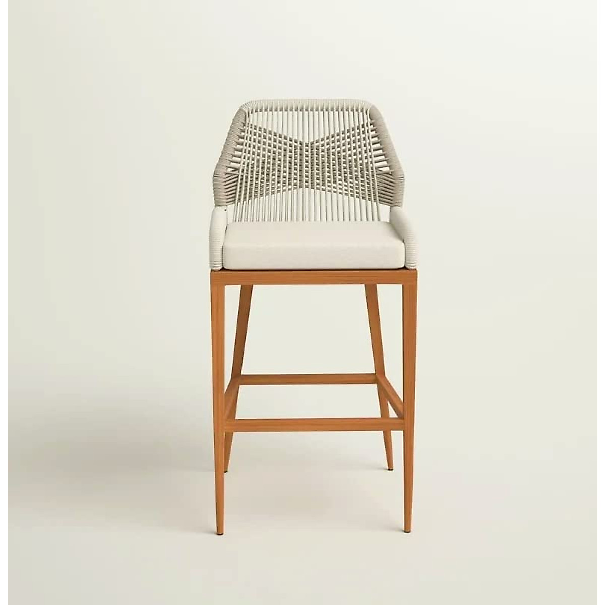 US Furnishing Indoor and Outdoor Waterproof Hand-Crafted Stool, Counter Height Stool Bar High Home Back Dining Chair Comfortable Simple Beautiful (Counter 25), Beige. Brown (7889-cc)