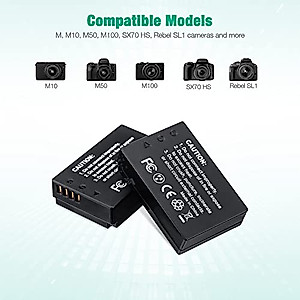 FirstPower 2 Pack LP-E12 Batteries Compatible with Canon EOS M50, EOS M50 Mark II, EOS M, EOS M2, EOS M10, EOS M100, EOS M200, SX70 HS, Rebel SL1 Mirrorless Digital Cameras