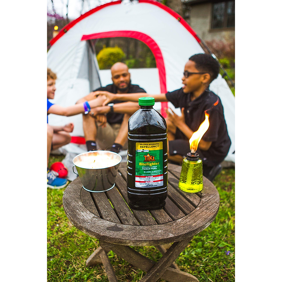 TIKI Brand Triple-Wick Galvanized Citronella Candle Bucket, 28 Ounce