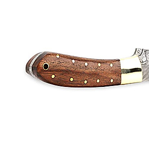 Perkin - Custom Handmade Damascus Hunting Knife - Beautiful Camping Knife