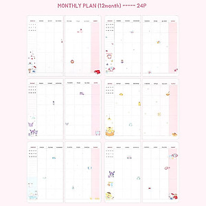 Kity Friends Cute Kitty Character 365 Daily Undated Planner Scheduler Diary 1PC (Mint)