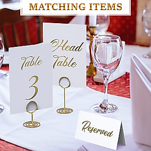 Gold Table Numbers 1-30 with 10 pack Gold Table Number Holders
