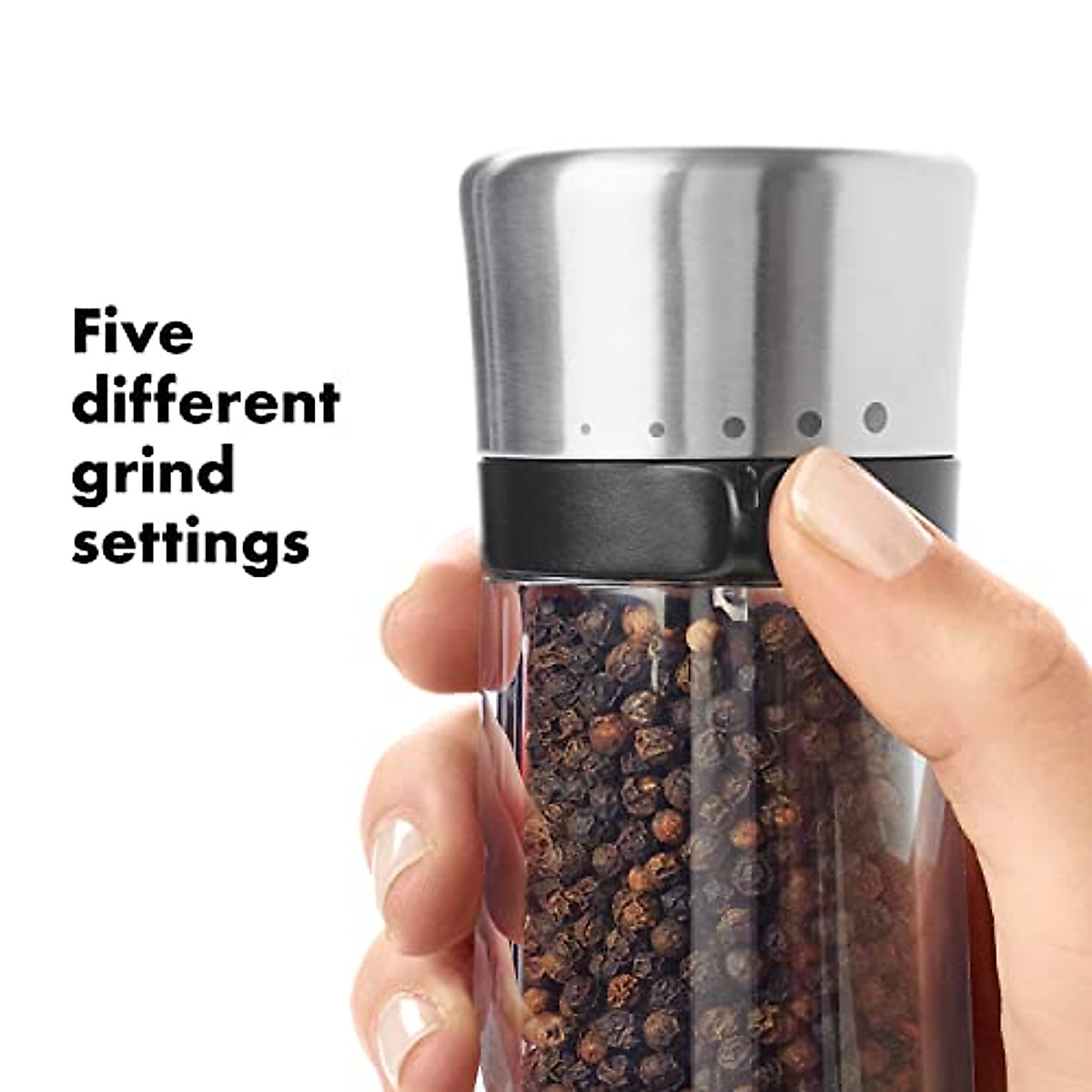 OXO Good Grips Sleek Adjustable Salt and Pepper Mill Set
