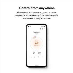 Google Nest Smart Thermostat for Home, Programmable WIFI Thermostat - Fog (Renewed)
