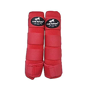 TGW RIDING Horse Sports Medicine Boots Horse Leg Wraps (Red, S)