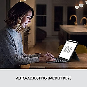 Logitech Combo Touch iPad Air Keyboard Case, Detachable Backlit Keyboard with Kickstand, Trackpad, Smart Connector, Oxford Gray, USA Layout