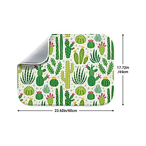 AMASOO Dish Drying Mat Different Cactus Green Cacti Natural 18" x 24" Handable Dish Drying Rack Pad Protecter Dish Drainer Mat for Kitchen Countertops Counter 18x24 inches