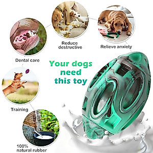 2 Pack Squeaky Dog Toys for Aggressive Chewers Large Medium Small Puppy Interactive Dog Chew Toy Durable Rubber Indestructible Tough Ball (Blue Green)