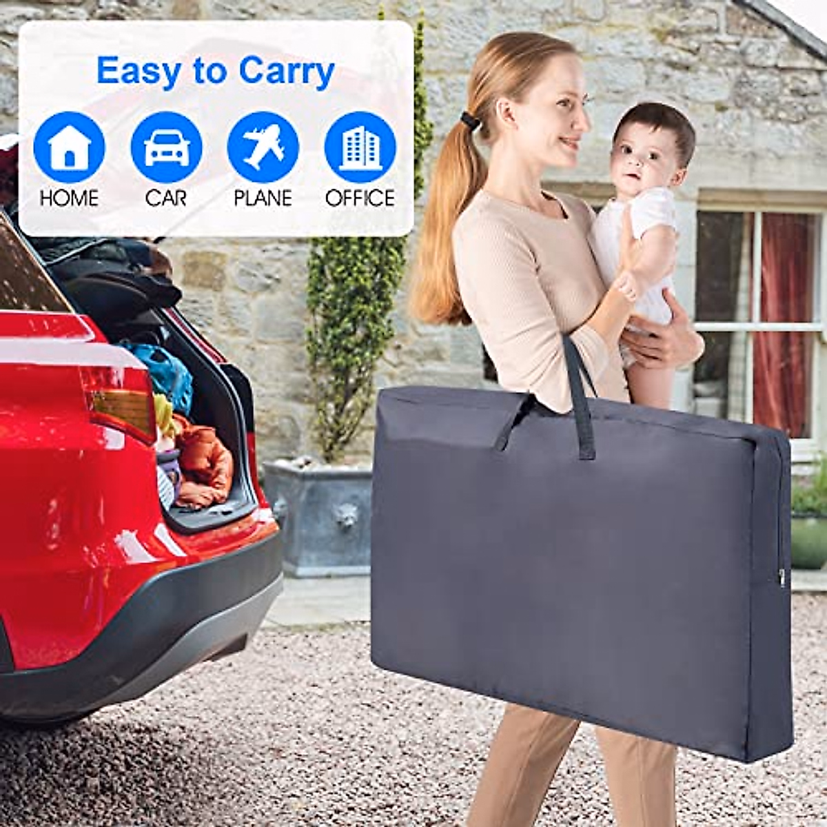 INFANS 3 in 1 Baby Bassinets, Bedside Sleeper for Newborn, Folding Crib with Mattress, Travel Bag, Wheels, 4-Sided Mesh, Easy to Assemble Cradle Co Sleeper Stationary, Rock (Pink)