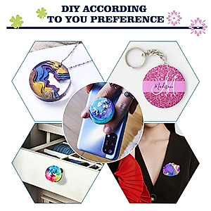 BABORUI Badge Reels Resin Molds Silicone, 6 Cavities Silicone On Top Retractable Badge Reels Molds with 10 Pcs Retractable Badge Holders, 6 Shapes Epoxy Casting Molds for DIY Name ID Badge Holders