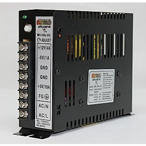 RetroArcade.us 16A Arcade Switching Power Supply - 133 Watt, 110-220V for Video Game cabinets Upright and Cocktail