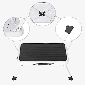 Koreyosh Portable Step Stool Lightweight One Step Ladder Folding Medical Footstool with Non Skid Rubber Platform,330lbs Capacity