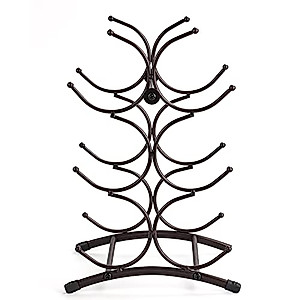 SCDGRW Wine Racks Countertop, 6 Bottles Freestanding Metal Wine Rack Black, Metal Wine Storage Stand, Small Wine Rack, Tabletop Wine Holder Wine Storage Rack for Pantry, Bar, Cabinet