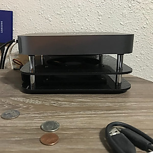 Yoqanr Mac Mini Radiator Cooling Fan Wind Speed Enhancement Modified Chassis ,Mini Radiator Overclock Base with 12cm Silent Fan