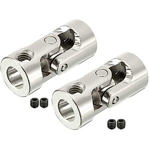 Hobbypower 2 Pcs Universal Joint Coupling Steering Connector Adapter 6mm to 6.35mm 1/4" for Remote App Controlled Vehicles