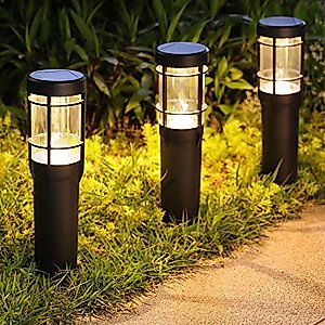 KELME Solar Pathway Lights, 6 Pack Solar Outdoor Lights Up to 14 Hrs Warm White Solar Landscape Lights, IP65 Waterproof Solar Garden Lights for Path Walkway Yard Lawn Decorative