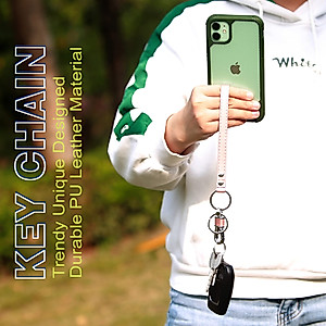 Amazon Essentials - Lanyard Keychain with Detachable Alloy Metal Rings -womens, Black+Rosegold