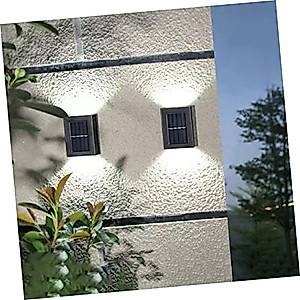 Uonlytech 1pc Solar Wall Light Street Lights Outdoor Black Wall Sconces Outdoor Wall Lamp Wall-Mounted Light Solar Street Light Solar Wall Lamp Water Proof Garden Light Decorate Abs Black