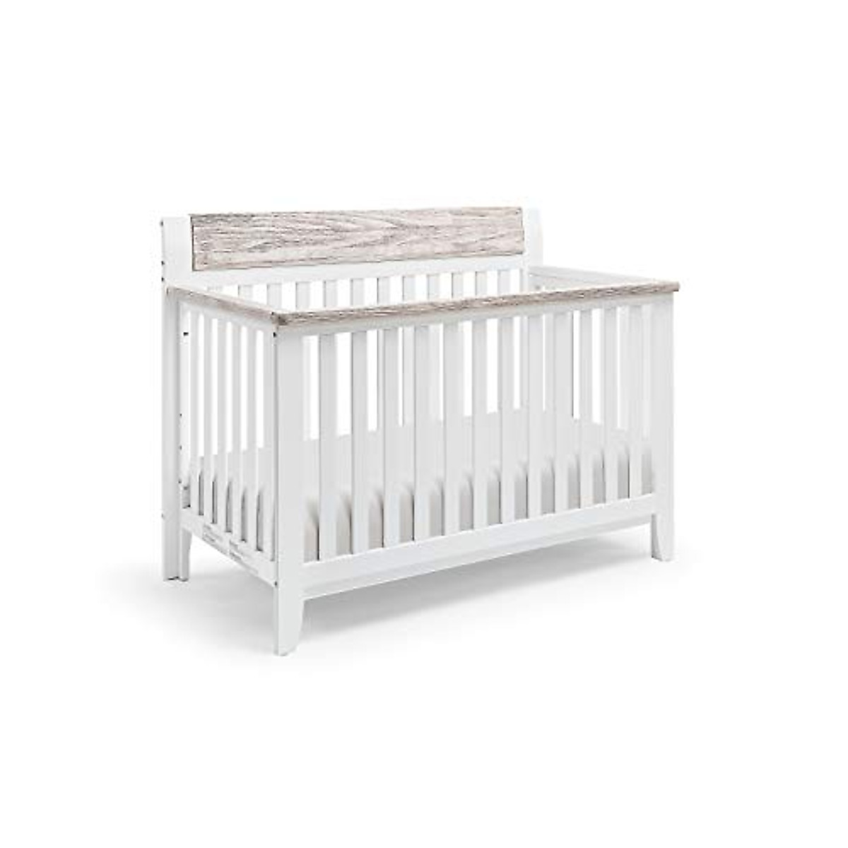 Suite Bebe Hayes 4 in 1 Convertible Crib, White and Wire Brushed Wood