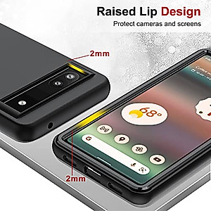 LeYi for Google Pixel 6A Case: Pixel 6A Phone Case for Men Women, Full-Body Shockproof Soft Silicone Protective Phone Case for Pixel 6A, Black